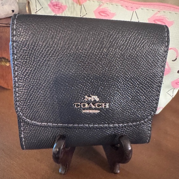 Coach | Bags | Coach Midnight Leather Trifold Wallet With Flamingos ...